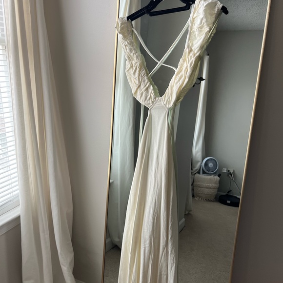 Shareen Collections | Dresses | Ivory Linen Cutout Dress | Poshmark